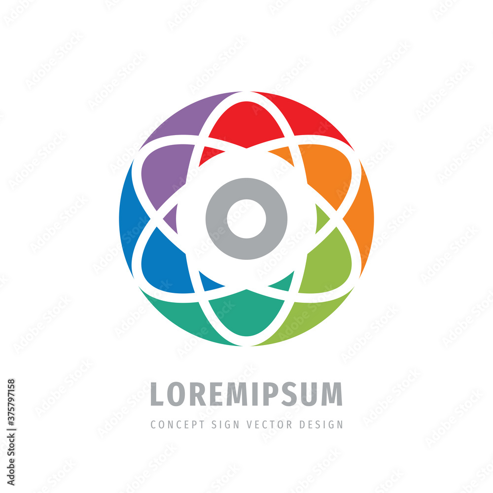Multimedia concept business logo design. Atom molecule science logo ...