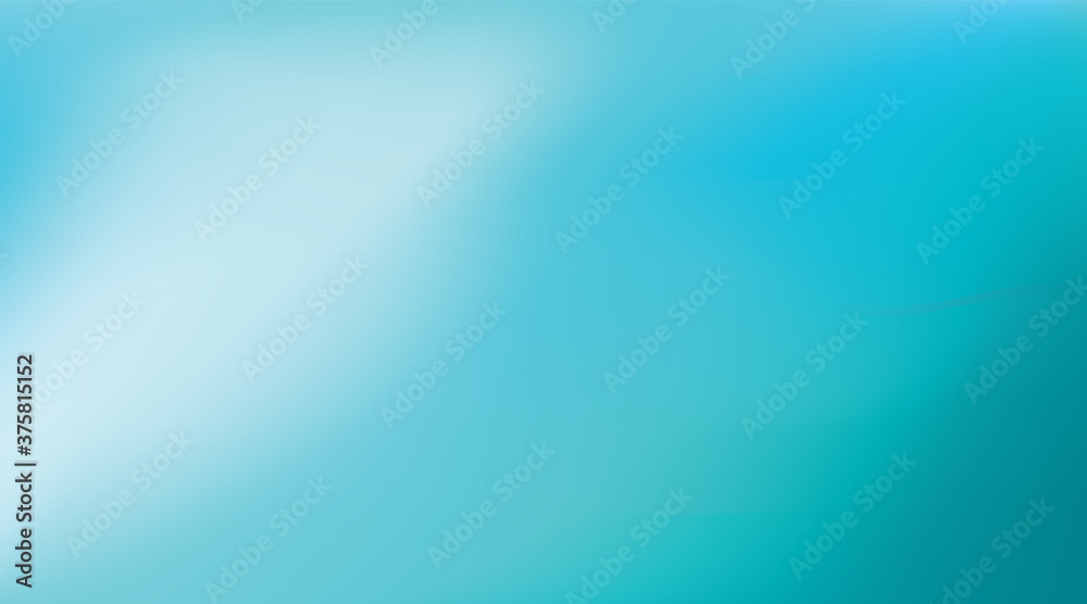 Abstract Gradient teal mint background with light. Blurred turquoise ...