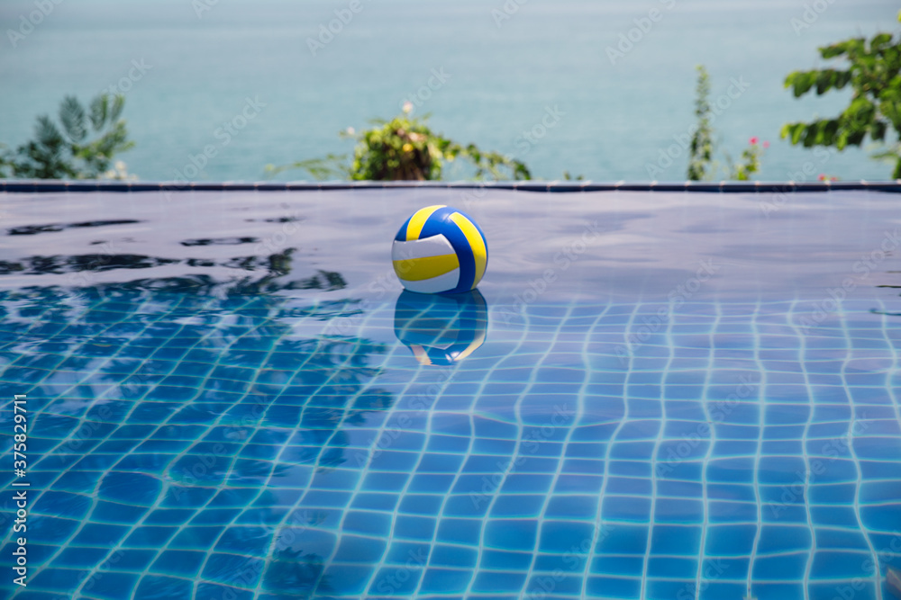Ball in the infinity pool Stock Photo | Adobe Stock