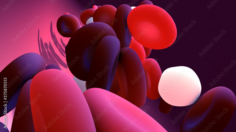 Blood white and red blood cell circulating in the circulatory system ...