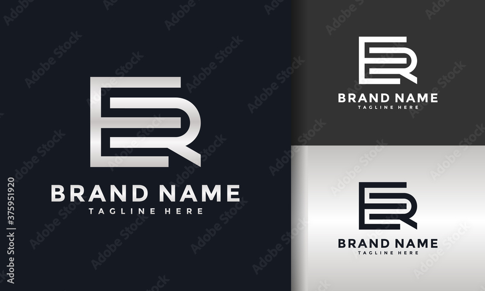 monogram letter ER logo Stock Vector | Adobe Stock