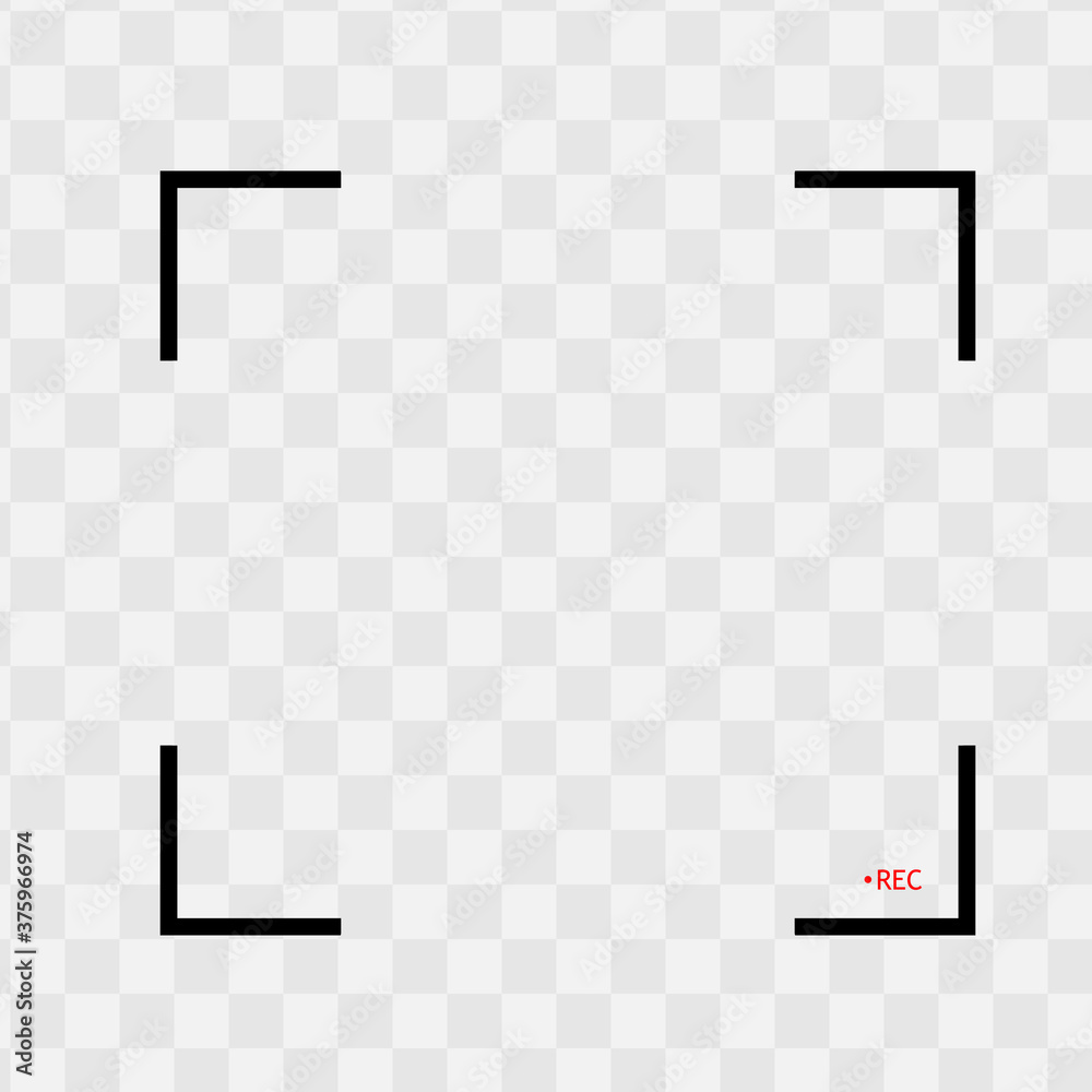 Viewfinder frame of the VCR digital display camera vector frame with ...