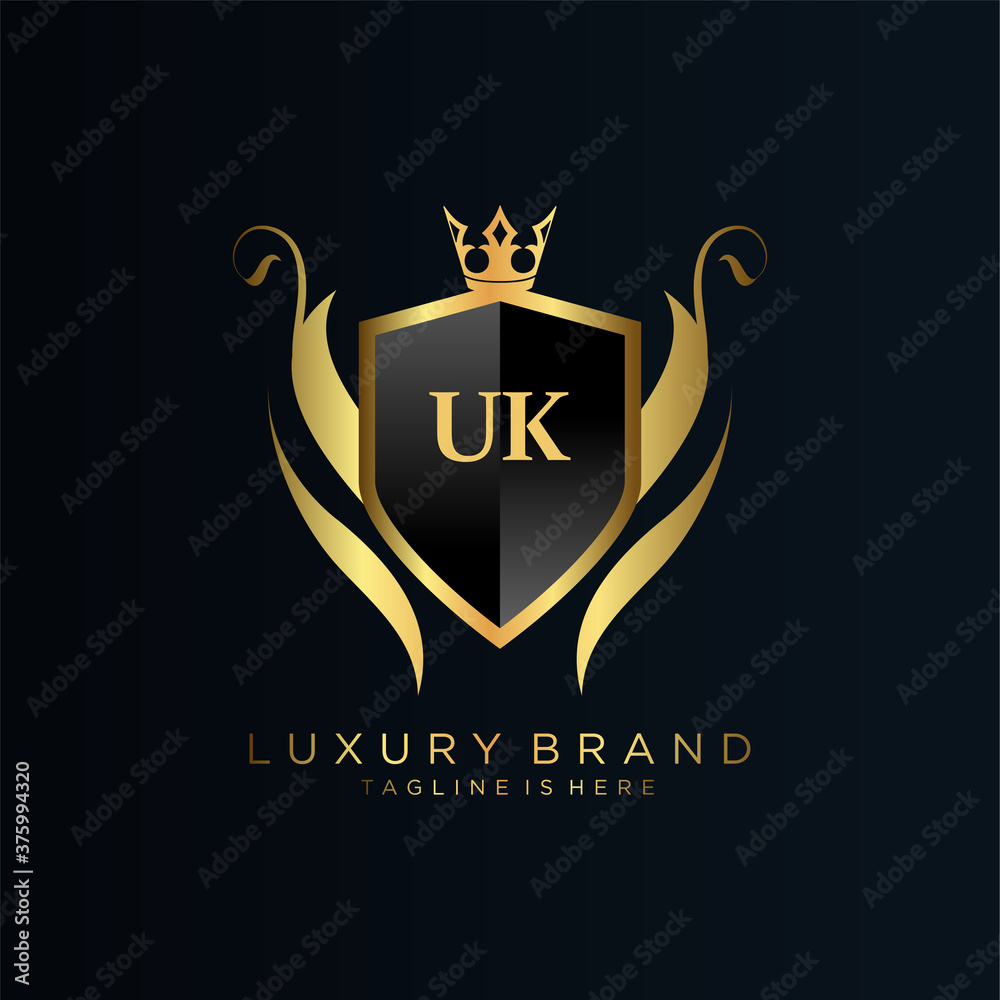 UK Letter Initial with Royal Template.elegant with crown logo vector ...