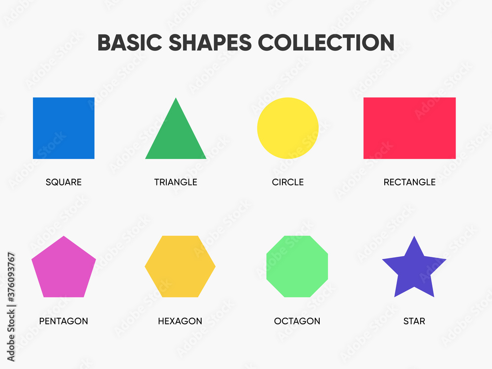 Basic Shapes Collection | Vector Shapes | 2D Geometric Shapes Stock ...