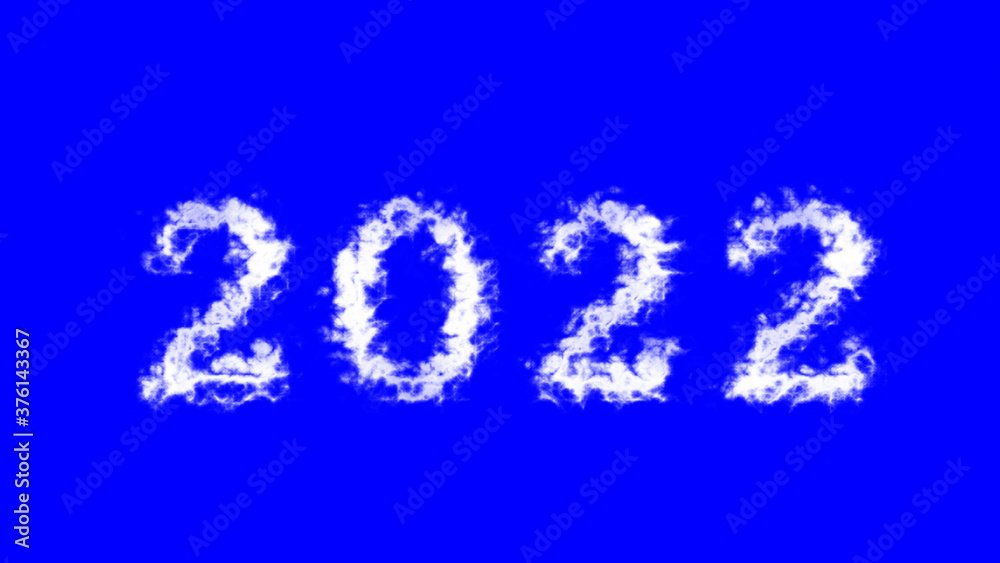 2022 cloud text effect blue isolated background. animated text effect ...