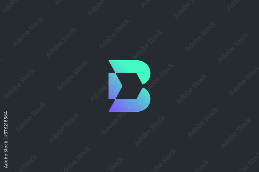 Technology Letter b Logo Template Stock Vector | Adobe Stock