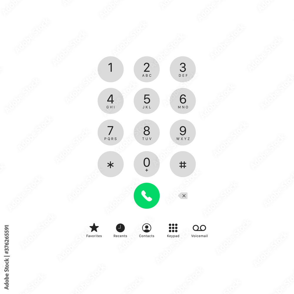 Vector de Stock Keypad template. Phone keyboard symbol modern, simple ...