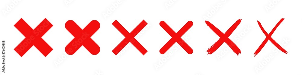 red cross x vector icon. no wrong symbol. delete, vote sign. graphic ...