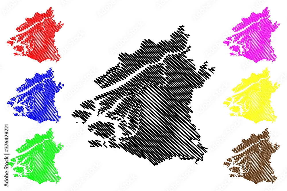 Osaka City (State of Japan, island country, Kansai region) map vector ...
