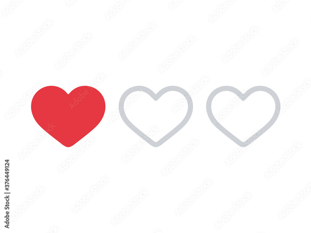 Heart icon. Heart sign. Like icon. Lives counter. Health bar. Ui ...