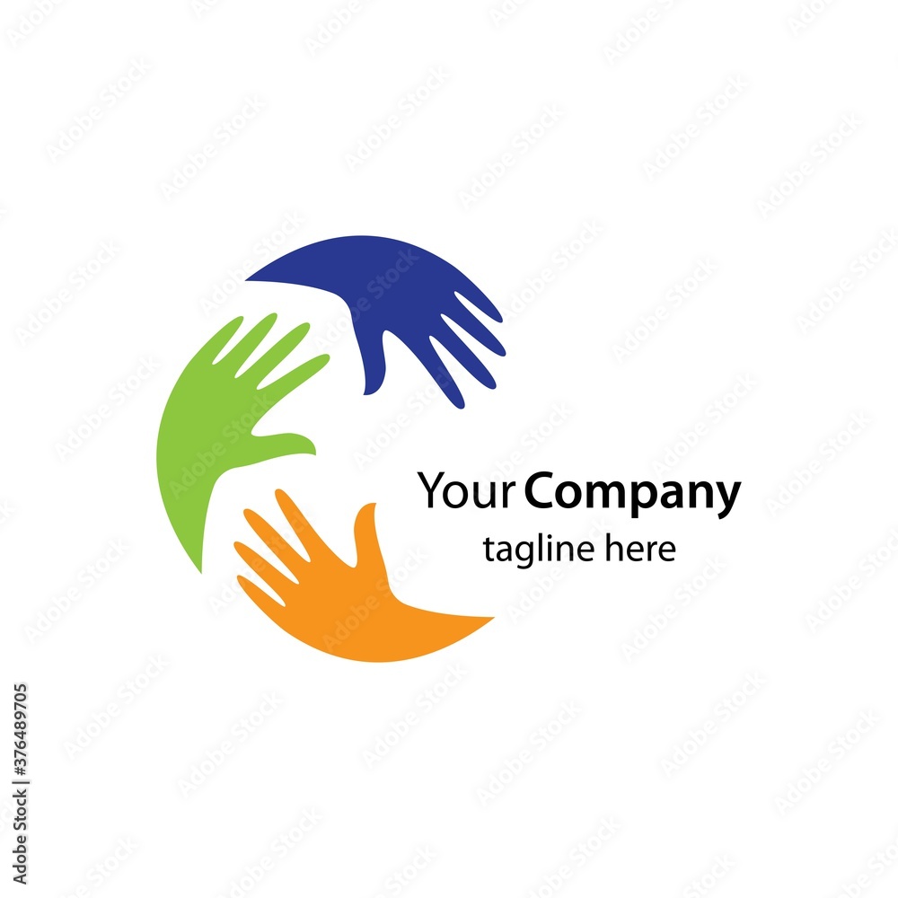 Hands logo team illustration Stock Vector | Adobe Stock