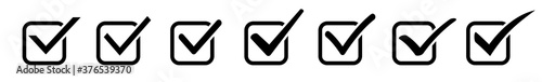 Check Mark Checkbox Square Icon Black | Checkmark Illustration | Tick ...