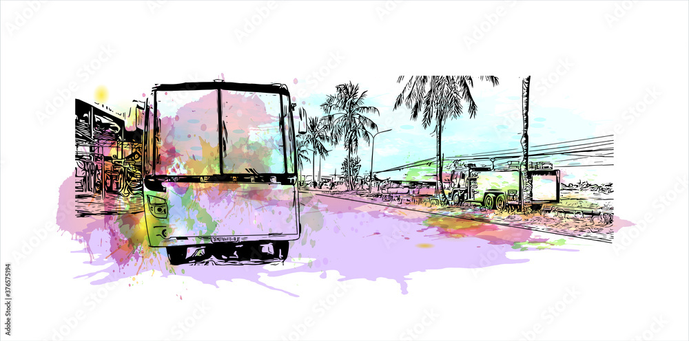 Building view with landmark of Bacolod is a city on the northwest coast ...