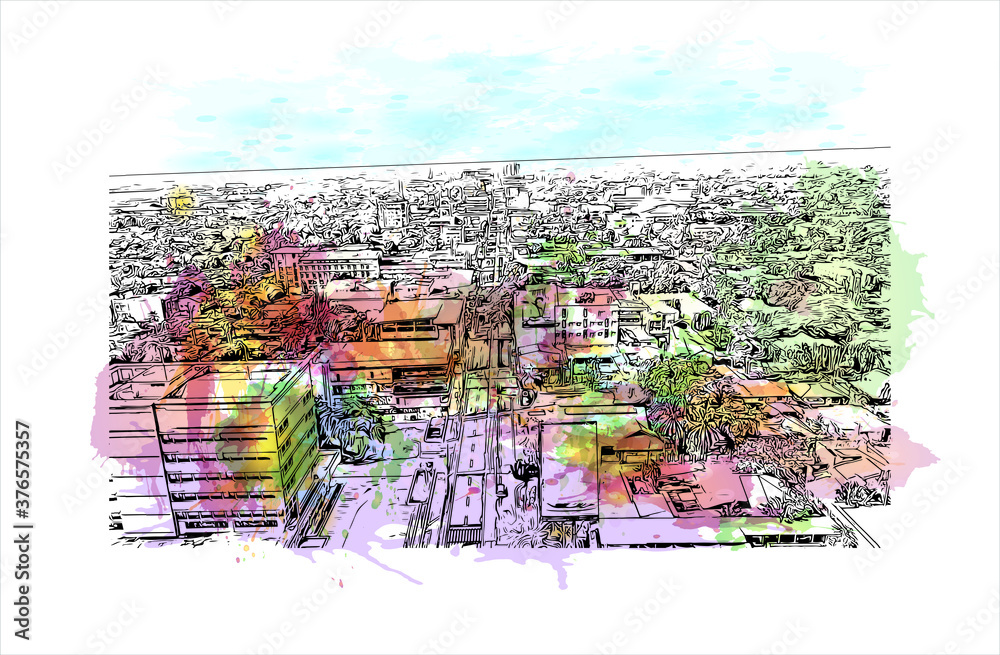 Building view with landmark of Bacolod is a city on the northwest coast ...