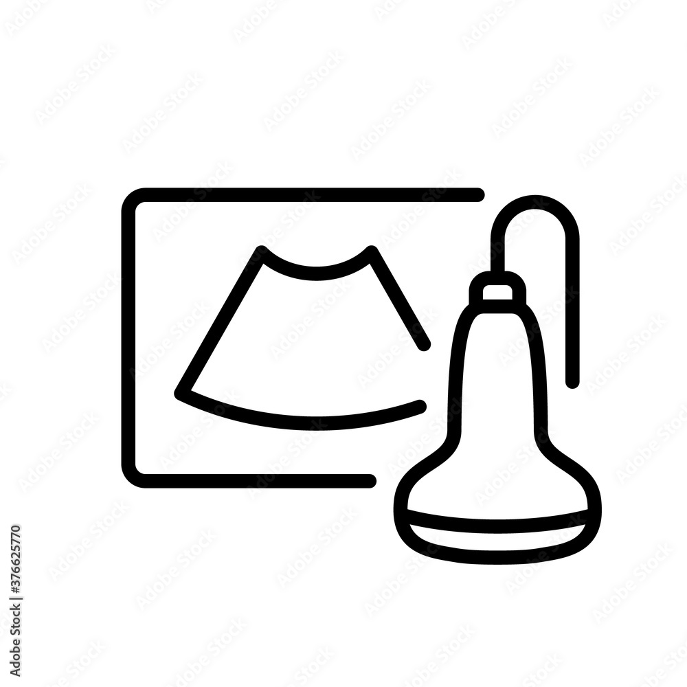 Image vectorielle Stock Ultrasound pictogram. Line art icon of display ...