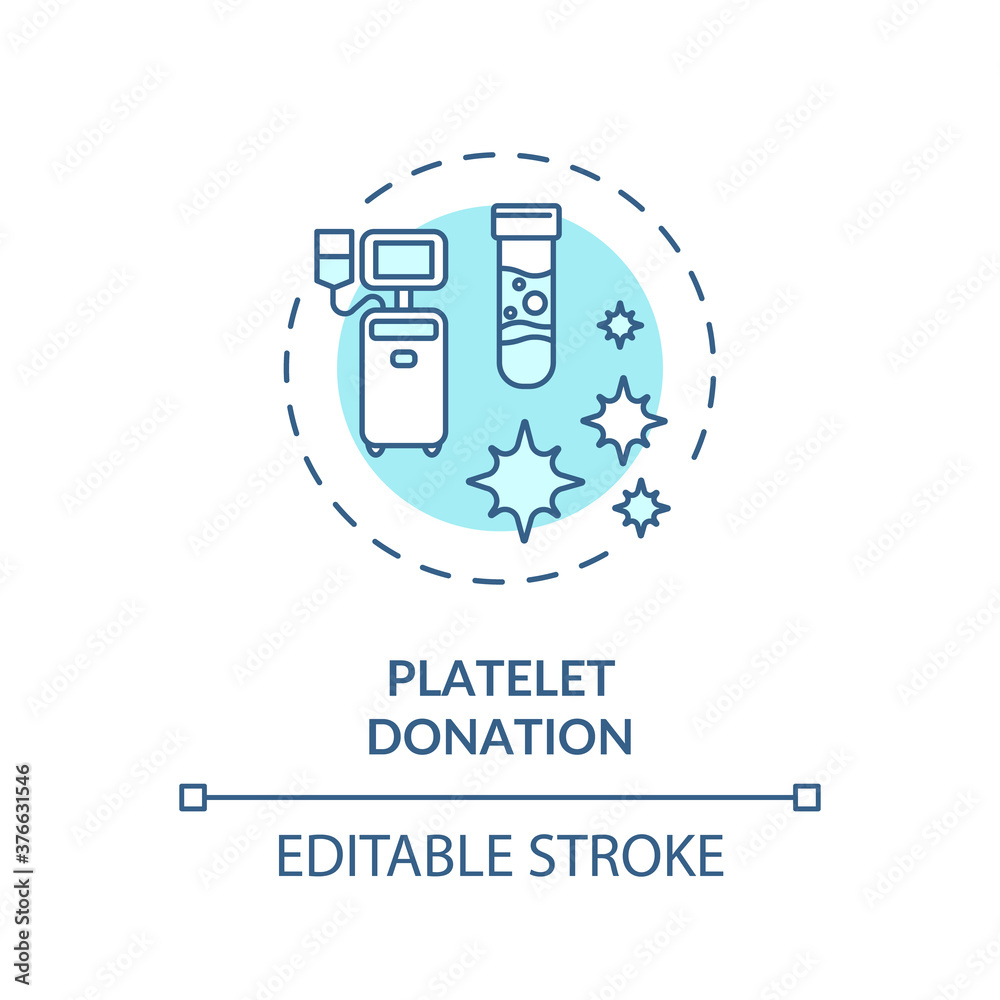 Platelet donation concept icon. Medical charity, voluntary blood ...