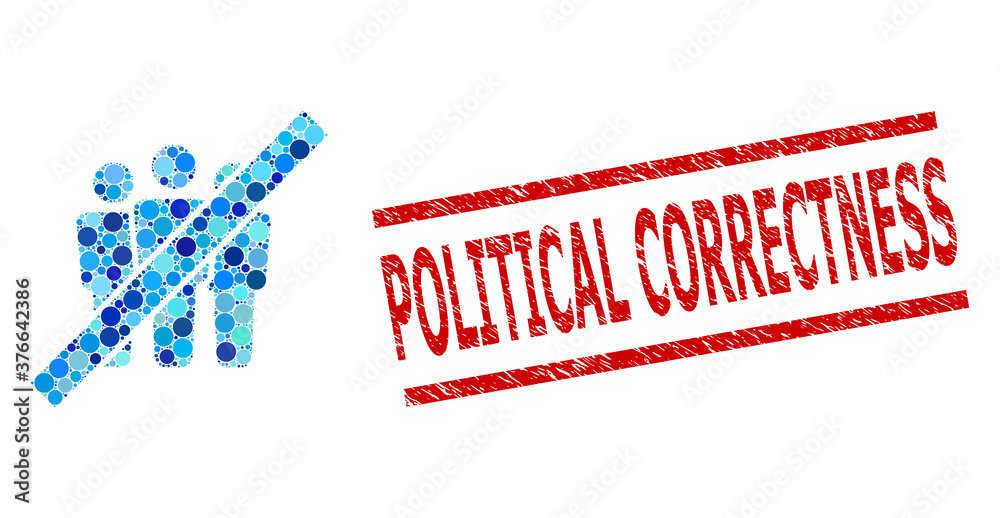 Vetor Circle mosaic stop people and POLITICAL CORRECTNESS dirty stamp ...