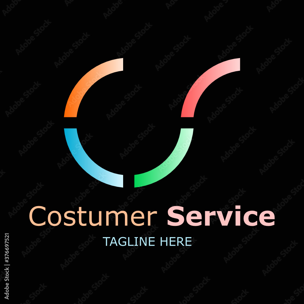 Colorful Circle simple logo for business brands with the initials "CS ...