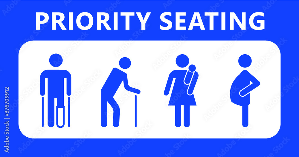 Stock-Vektorgrafik „Priority seating sign. Privilege chair for people ...