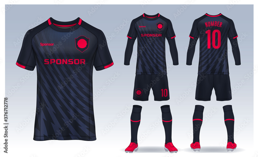 t-shirt sport design template, Soccer jersey mockup for football club ...