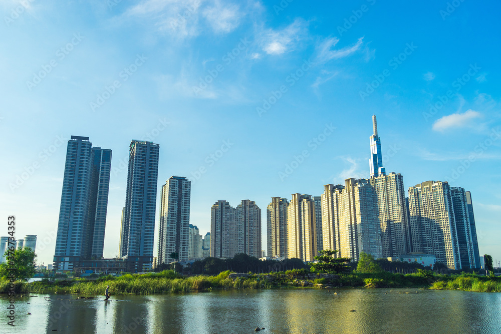 Panorama landscape view at Landmark 81 is a super tall skyscraper in ...