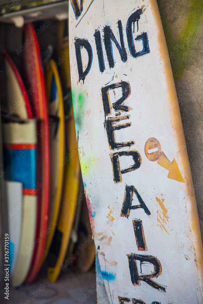 Surfboard repair shop, Uluwatu, Bali, Indonesia Stock Photo | Adobe Stock
