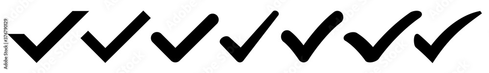 Check Mark Icon Black | Checkmark Illustration | Tick Symbol | Voting ...