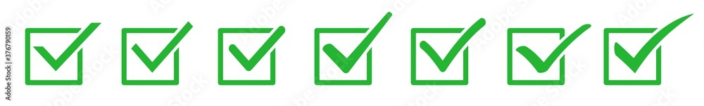 Check Mark Checkbox Square Icon Green | Checkmark Illustration | Tick ...