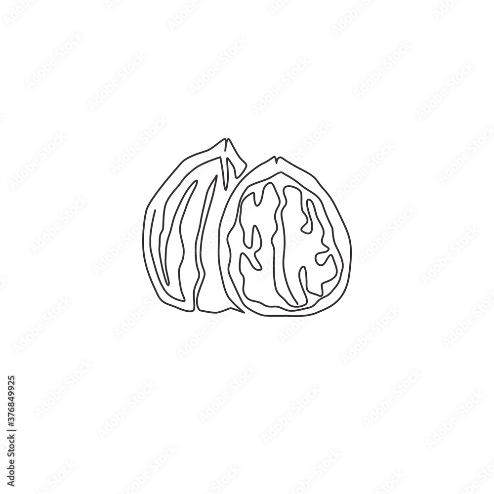 Vector de Stock One continuous line drawing of whole healthy organic ...