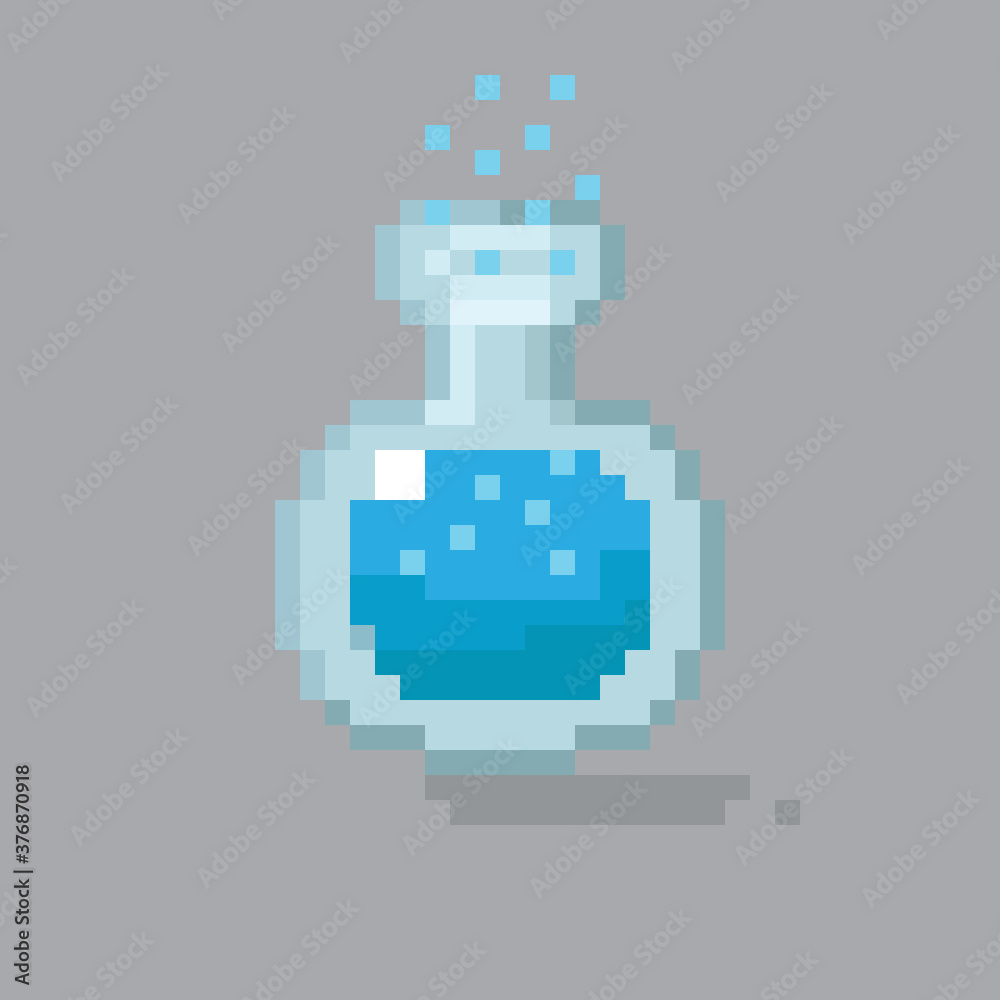 Blue potion pixel art. Vector Picture. Stock Vector | Adobe Stock