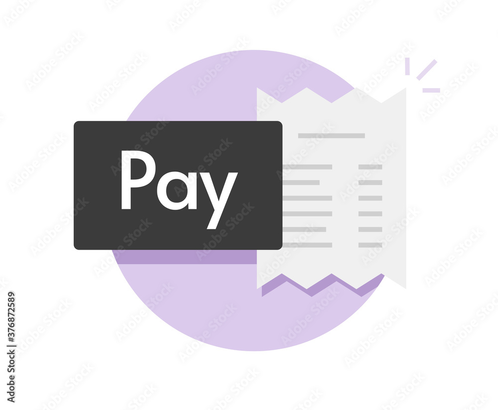 Pay icon or need payment invoice received button vector flat style ...