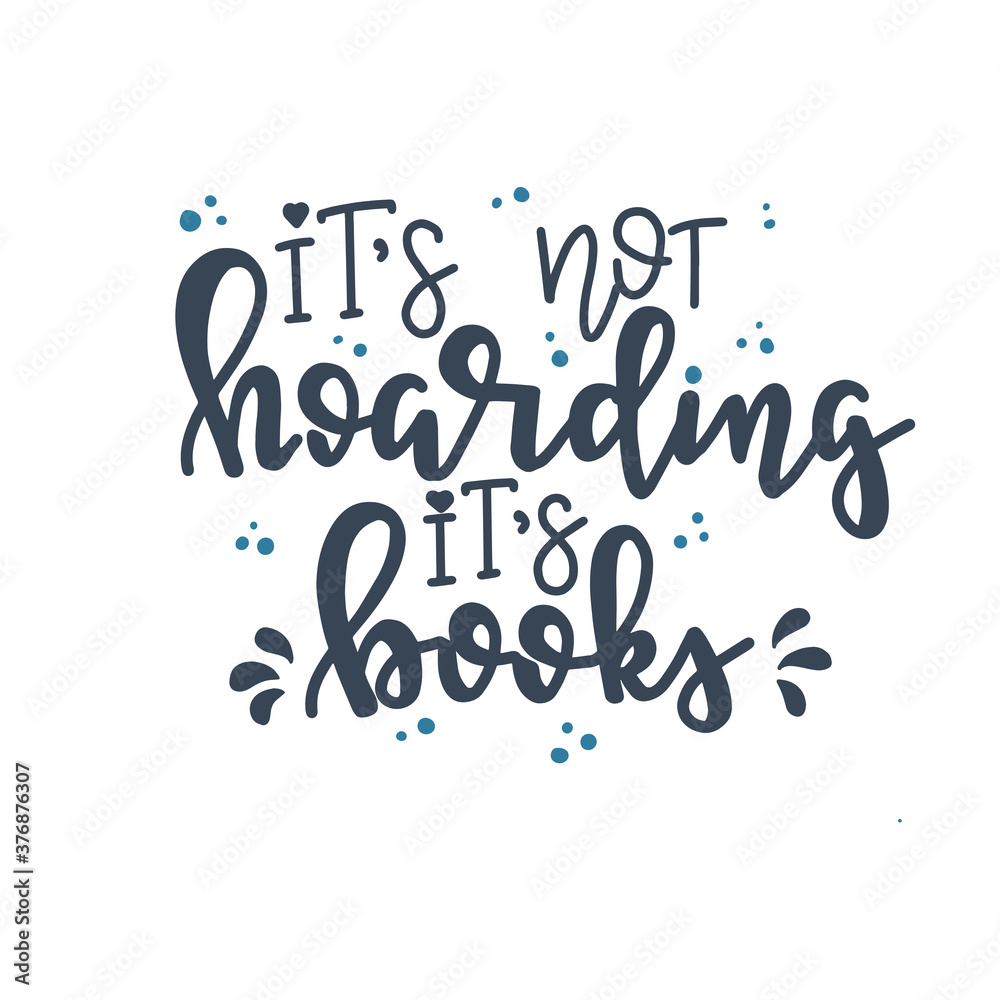 Books and reading lettering set Hand drawn typography poster ...