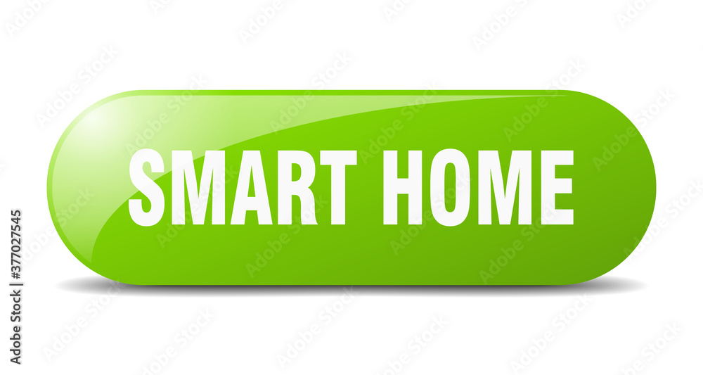 smart home button. sticker. banner. rounded glass sign Stock Vector ...