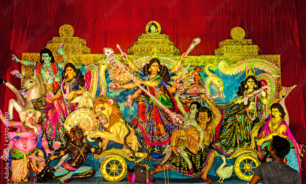 ภาพถ่าย Stock Durga Puja or Durgotsava,is an annual Hindu festival ...
