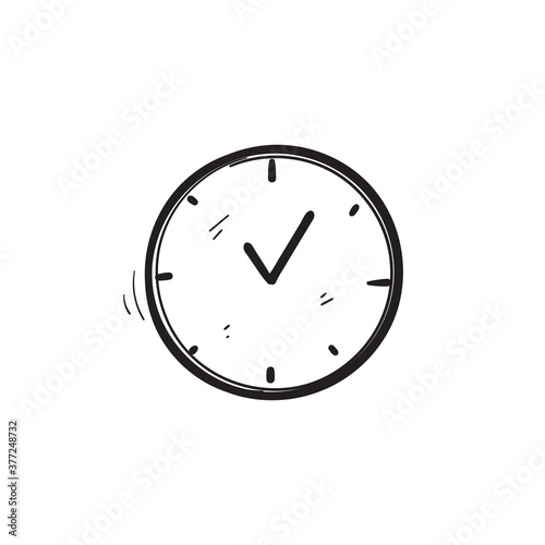 hand drawn Time and clock vector linear icons.Time management. Timer ...