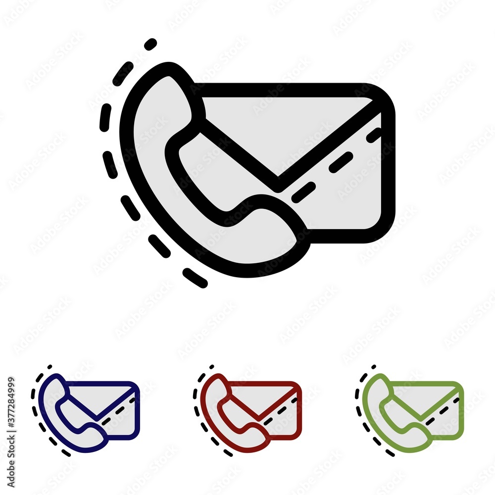 Simple contour Contacts icon for website. Vector pictogram of envelope ...
