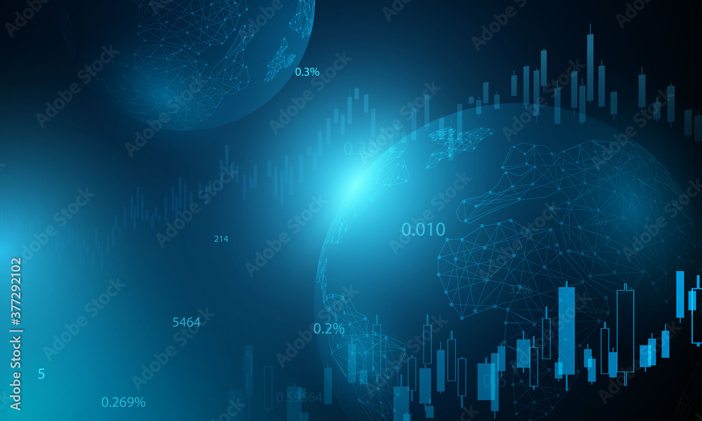 stock market, economic graph with diagrams, business and financial ...