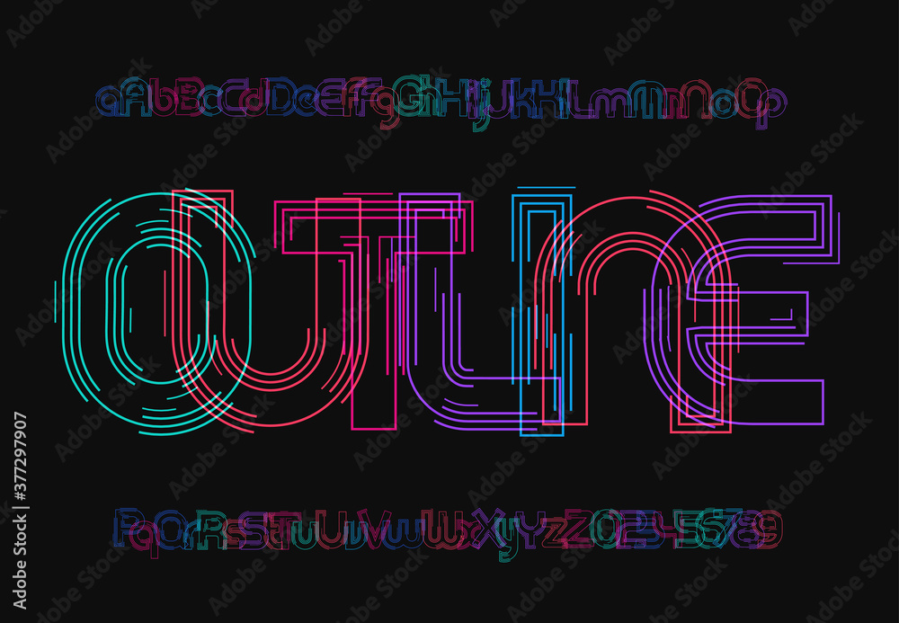 Sci-fi uppercase and lowercase letters set. Rave style alphabet ...