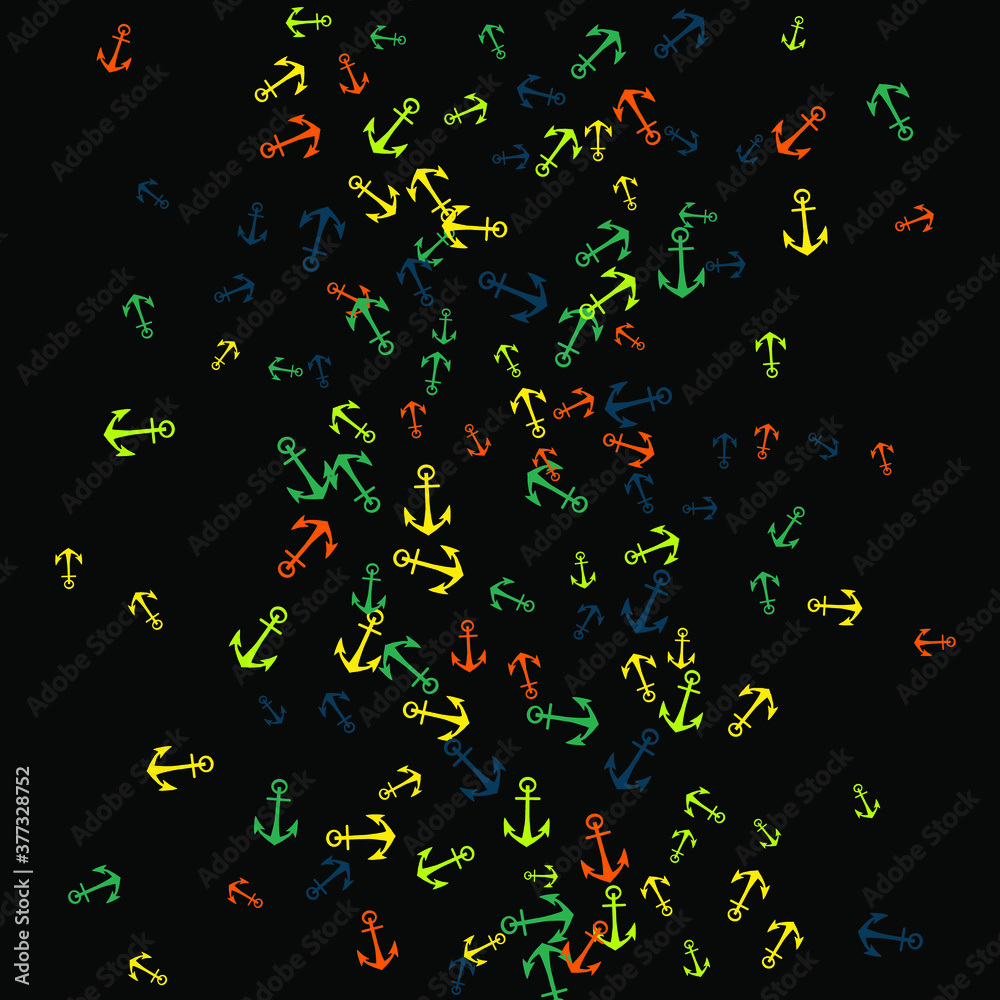 Pretty summer background with anchors. Anchor In Cartoon Free Style ...