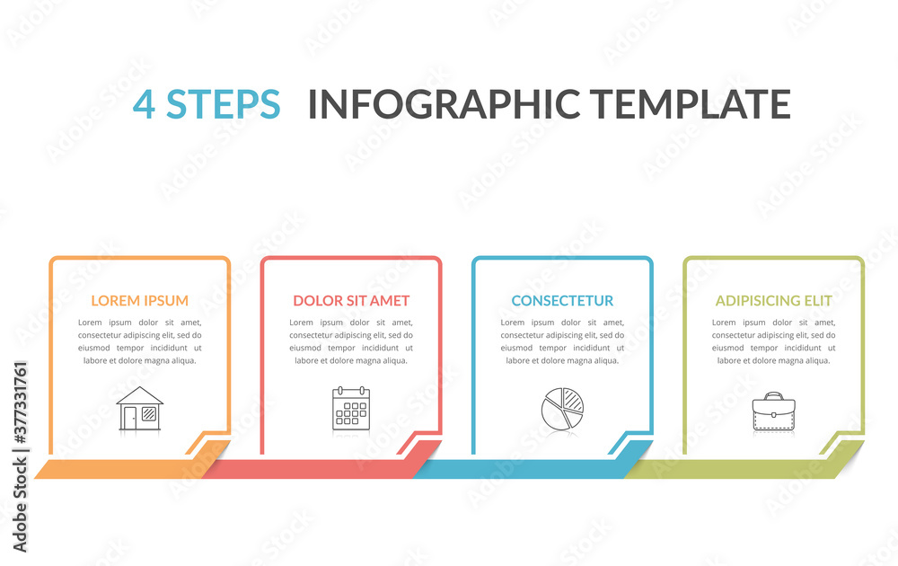 4 Steps - Infographic Template Stock Vector | Adobe Stock