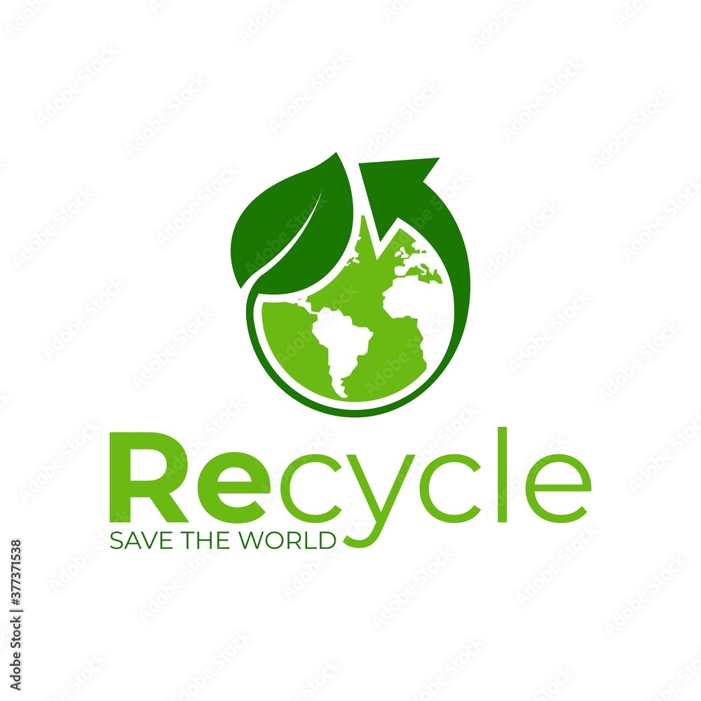 Recycle logo template, Save the world logo idea, Earth logotype ...