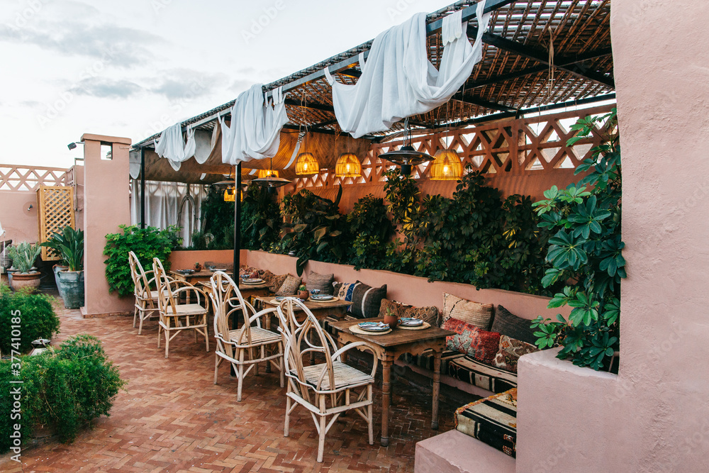 Ethnic Rooftop Restaurant Stock Photo | Adobe Stock