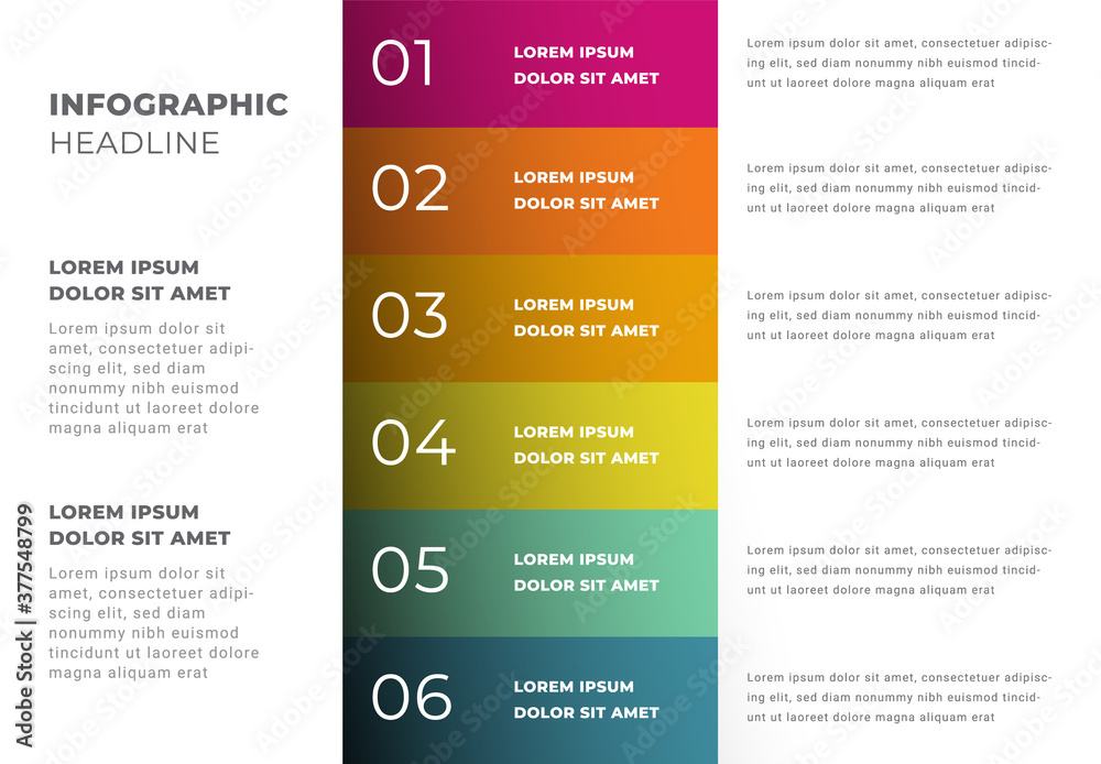 Simple infographic table with colored panels. Modern business template ...