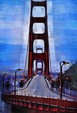 Oil Painting Of Golden Gate Bridge Free Stock Photo - Public Domain ...