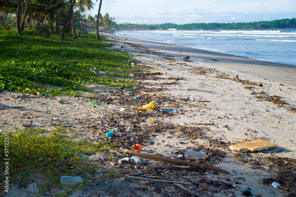 Plastic pollution in the Caribbean, Trinidad and Tobago, Manzanilla ...