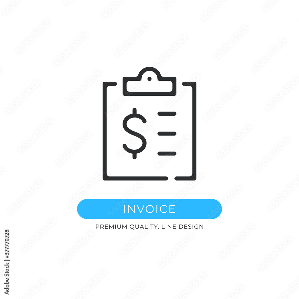 Invoice icon. Clipboard with financial document, tax form, receipt ...
