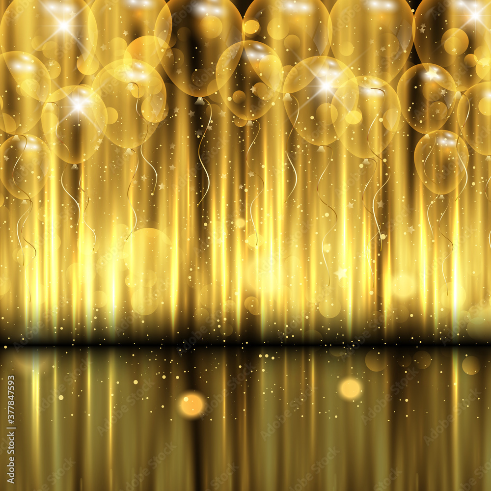 Celebration background with gold balloons Stock Vector | Adobe Stock
