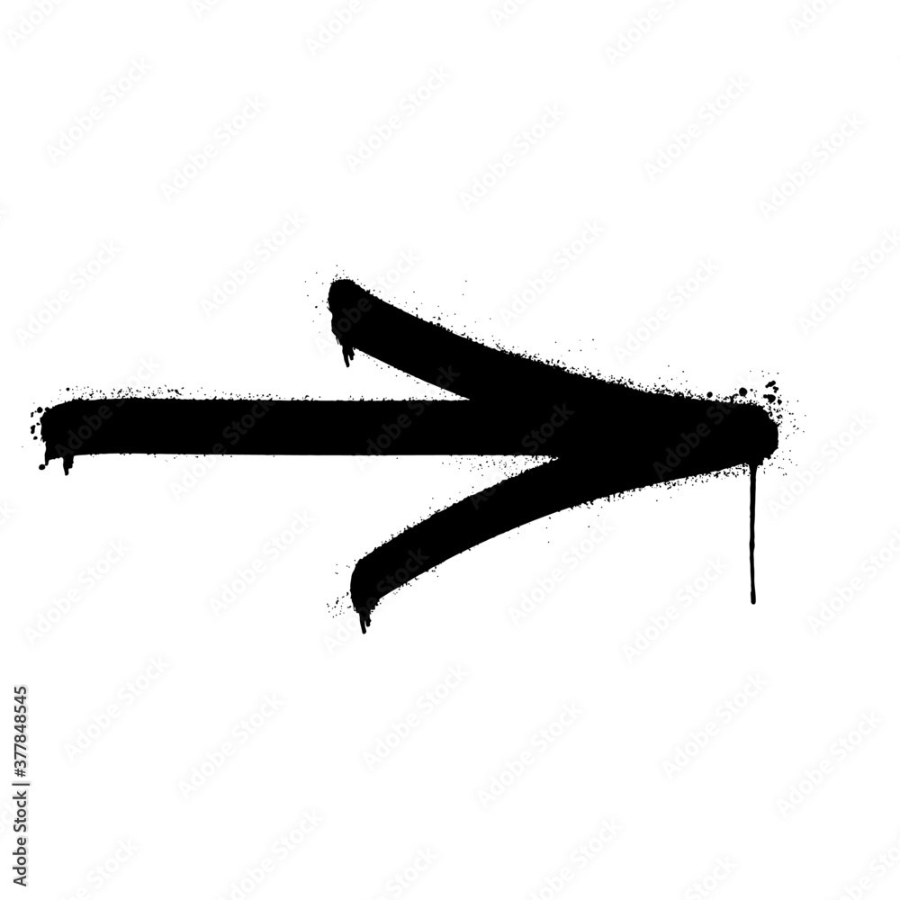 graffiti spray arrow sign isolated on white background. vector ...