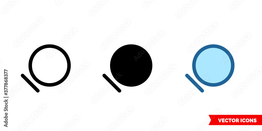 Short cycle icon of 3 types color, black and white, outline. Isolated ...