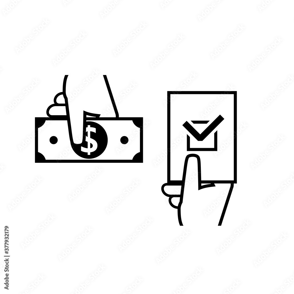 Vote buying icon. Clipart image isolated on white background. Stock ...